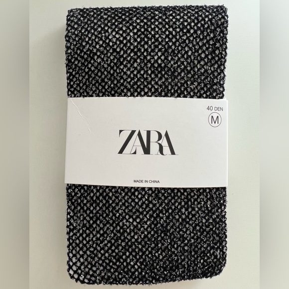 Zara | Other | Zara Metallic Fishnet Thread Thights | Poshmark